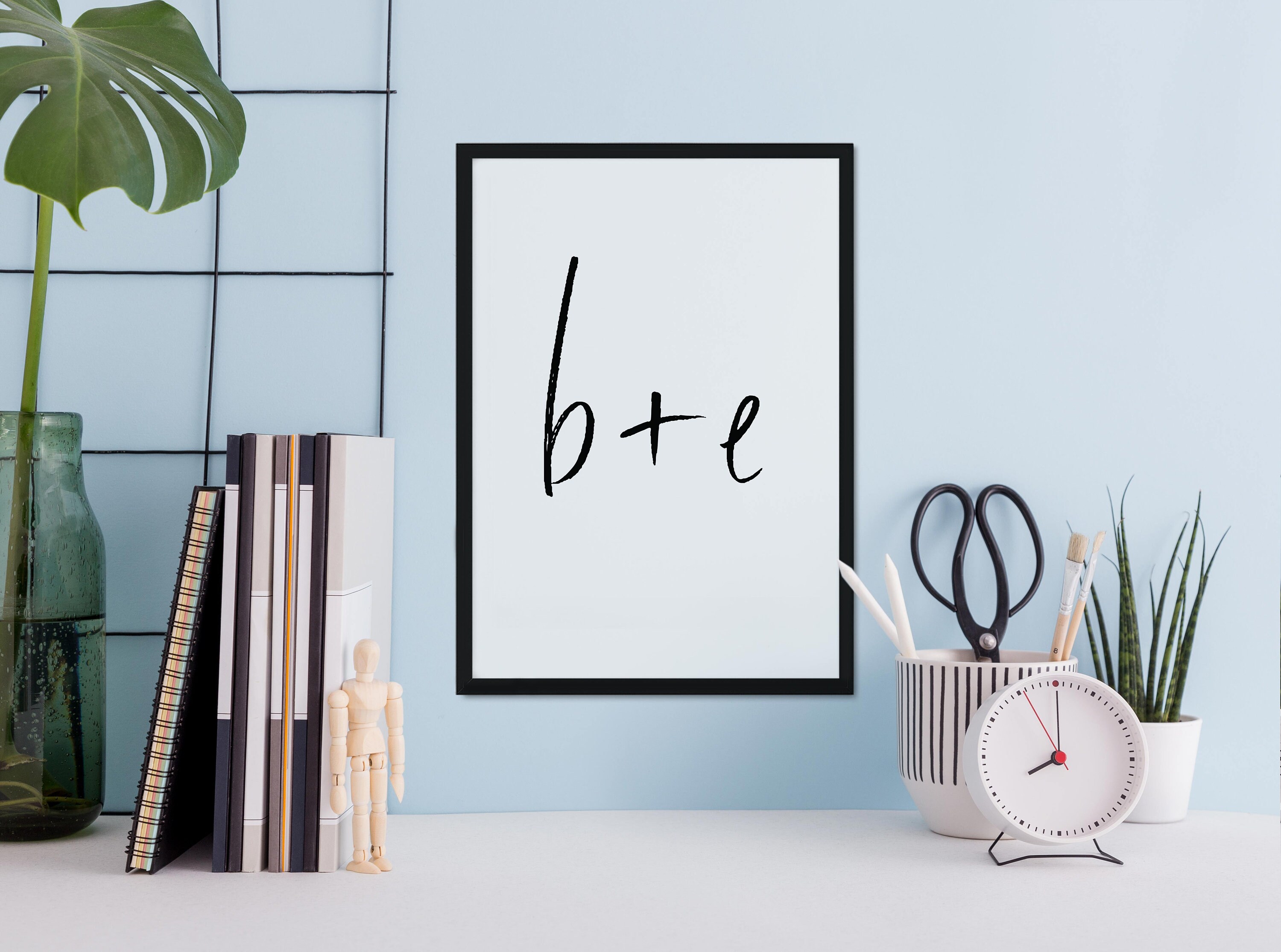 Custom Couples Initials Text Poster Print Wall Art - Etsy