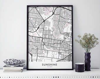 Toorak Melbourne Art City Map Print Wall Art A4 A3 A2 A1 - Etsy
