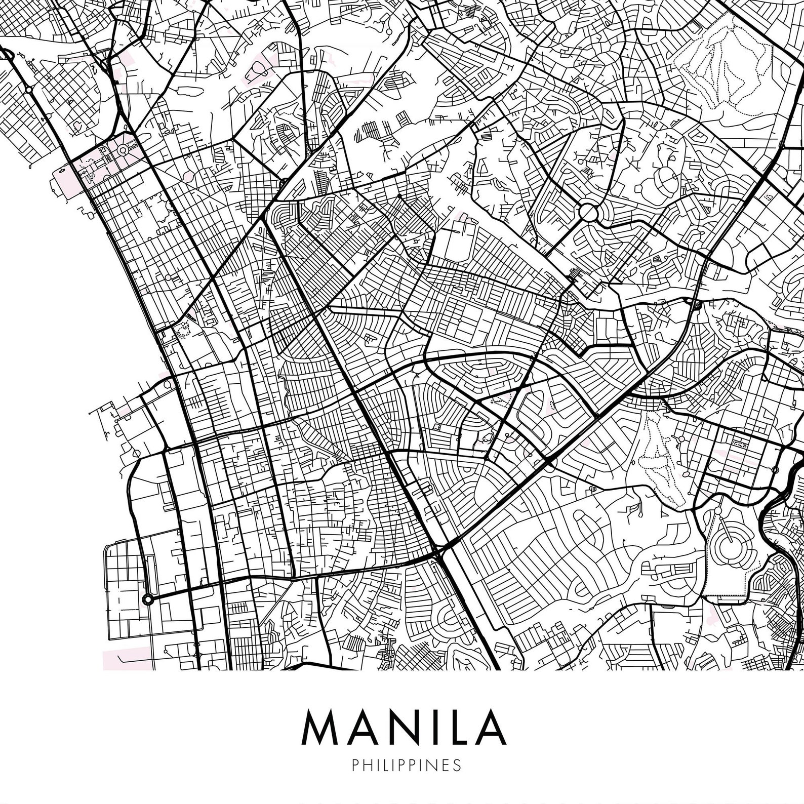 Manila Philippines City Map Print Wall Art Print at Home - Etsy