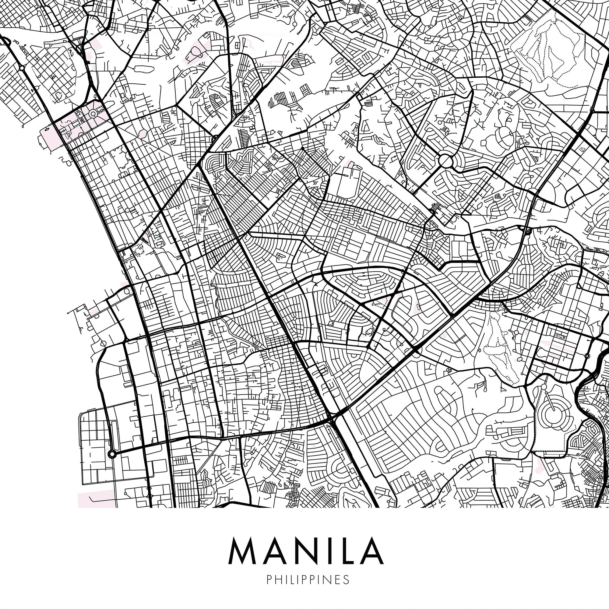 Manila, Philippines City Map Print Wall Art | Print at Home | Digital ...