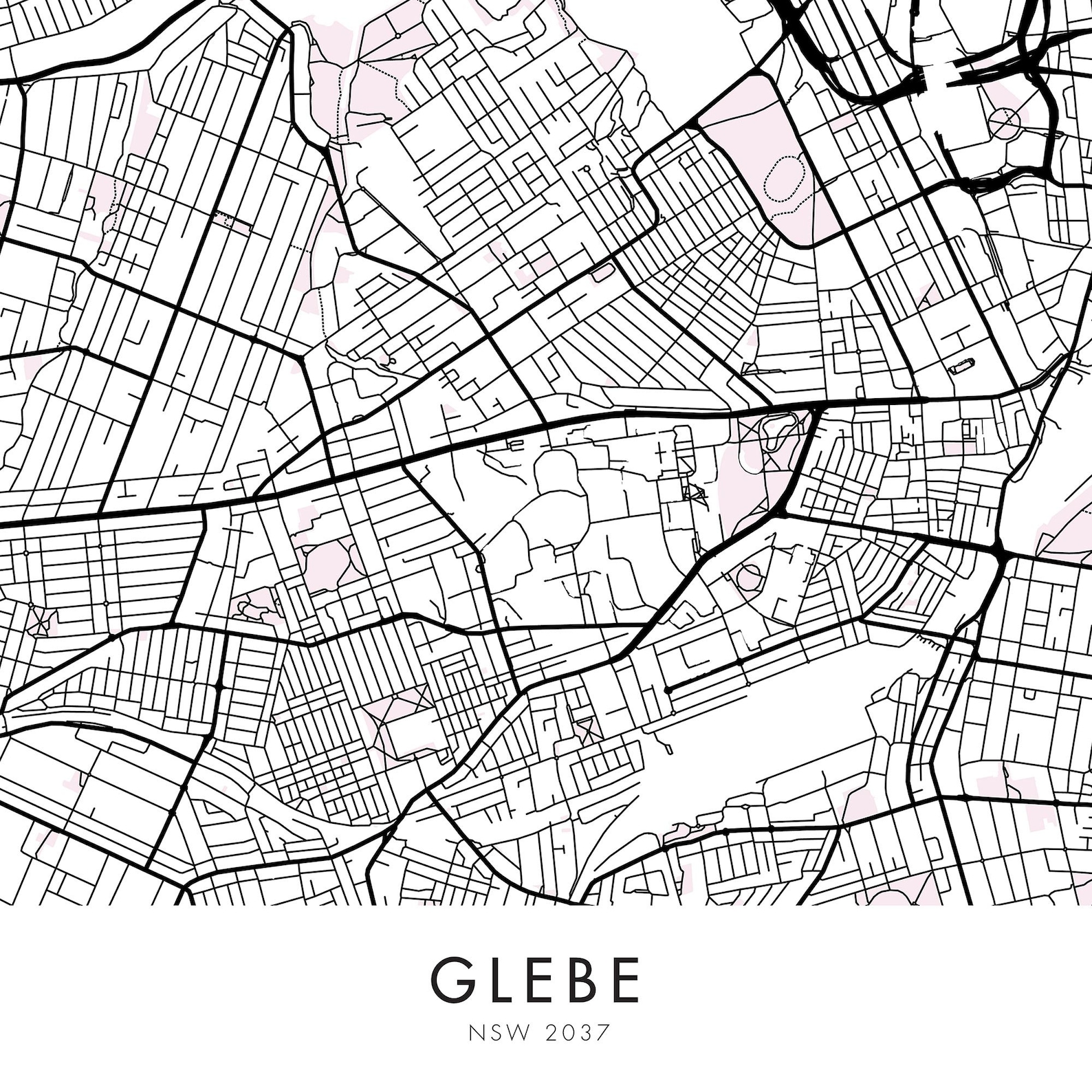 Glebe Sydney Australia City Map Print Wall Art Print at - Etsy