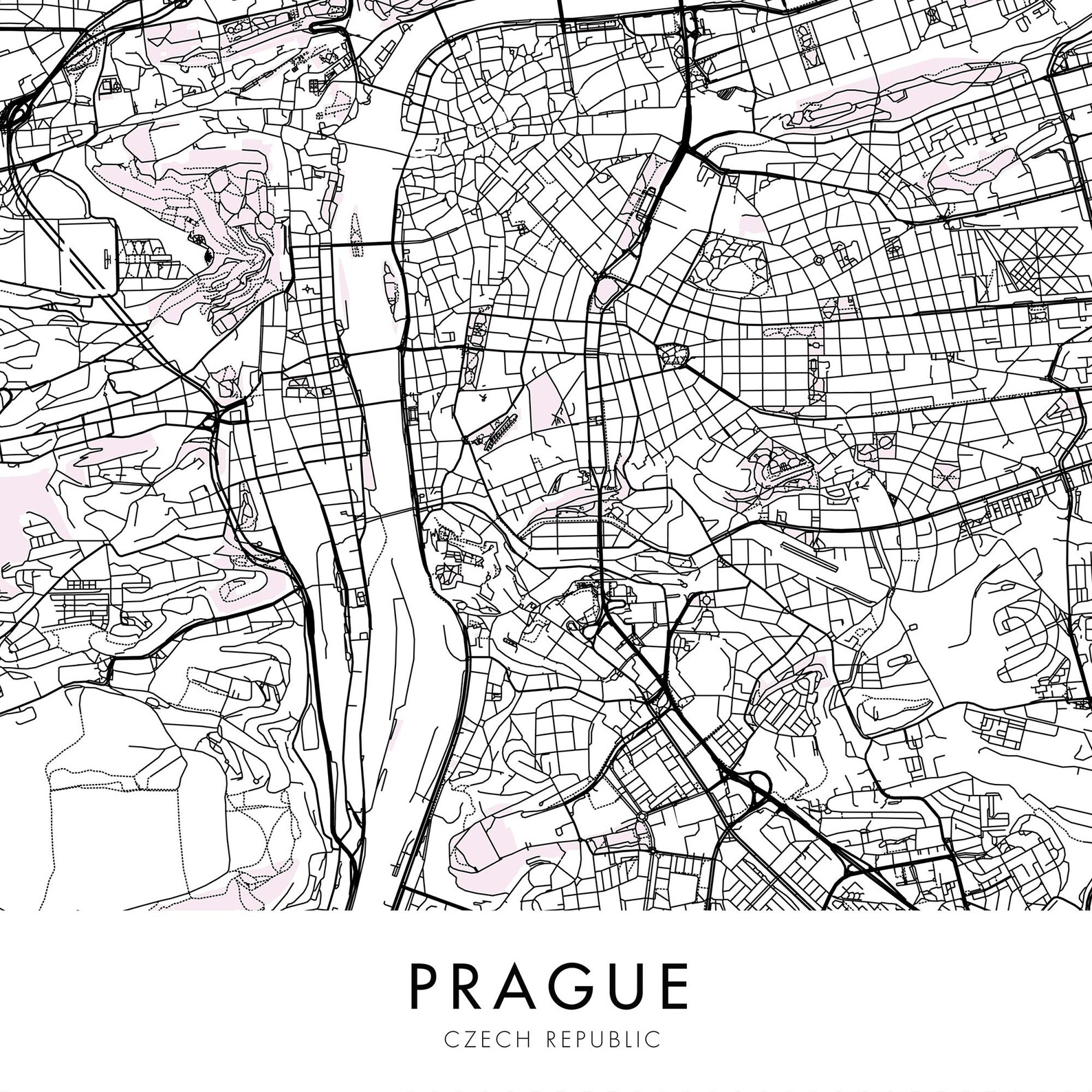 Prague Czech Republic City Map Print Wall Art Print at Home | Etsy