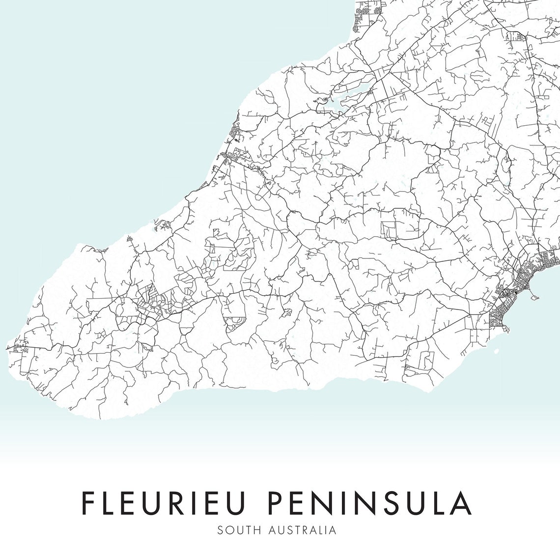 Fleurieu Peninsula, Adelaide, South Australia City Map Print Wall Art ...