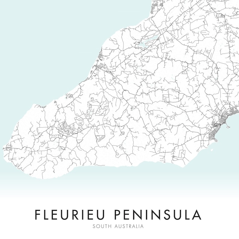 Fleurieu Peninsula, Adelaide, South Australia City Map Print Wall Art ...