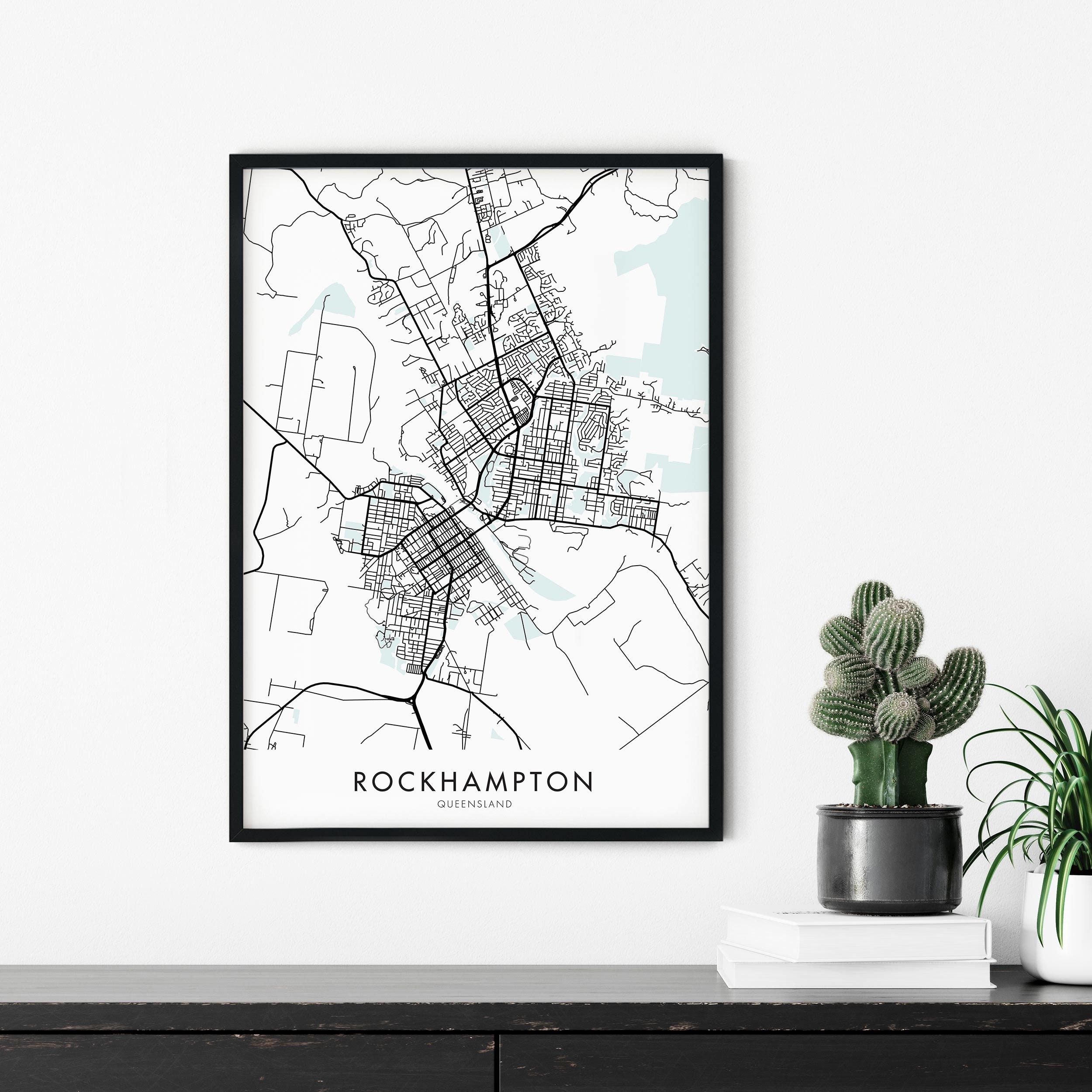 Rockhampton Queensland Australia City Map Print Wall Art - Etsy
