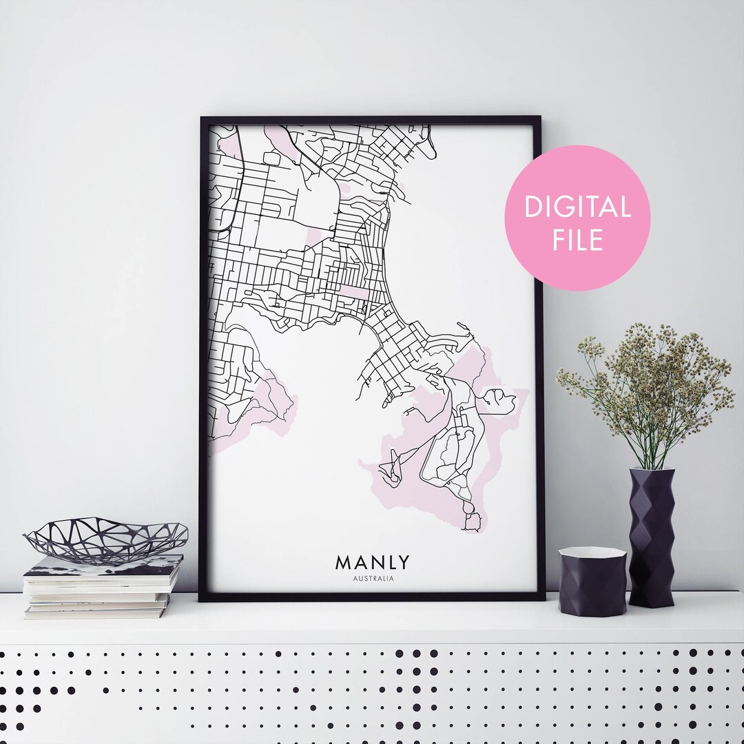 Manly, New South Wales, Australia City Map Print Wall Art | Print at ...