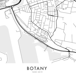 Botany, Sydney, Australia Art, City Map Print Wall Art | A4 A3 A2 A1 - Etsy