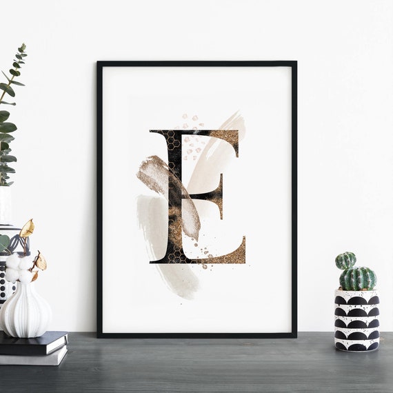 Letter E Alphabet Abstract Print Wall Art 4x6 5x7 A4 A3 A2 - Etsy