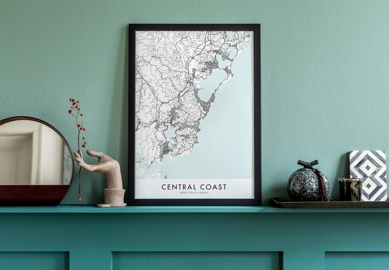 Central Coast New South Wales Australia City Map Print Wall - Etsy