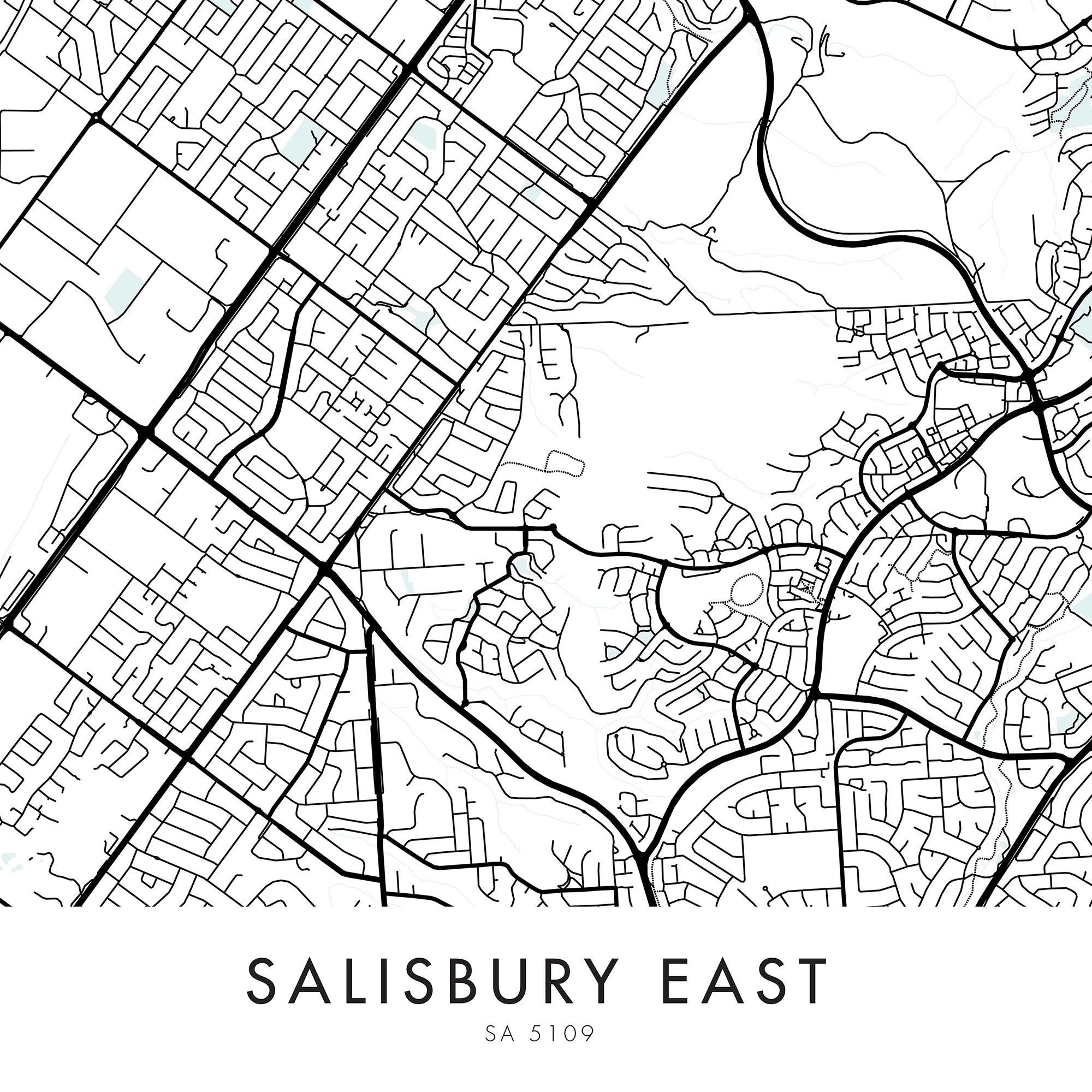 Salisbury East, Adelaide, Australia Art, City Map Print Wall Art | A4 ...