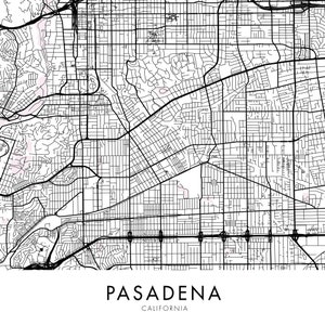Pasadena, California Art, City Map Print Wall Art | A4 A3 A2 A1 - Etsy