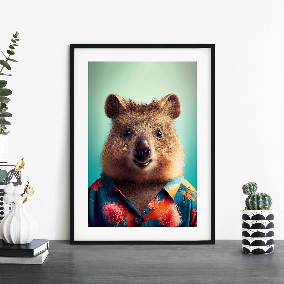 Quokka in a Shirt Print Wall Art A4 A3 A2 A1 - Etsy
