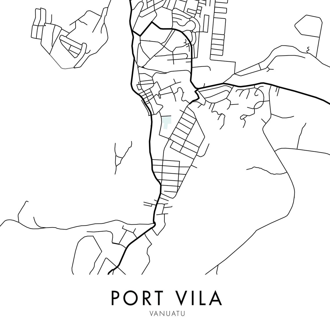Port Vila Vanuatu Art City Map Print Wall Art A4 A3 A2 A1 | Etsy