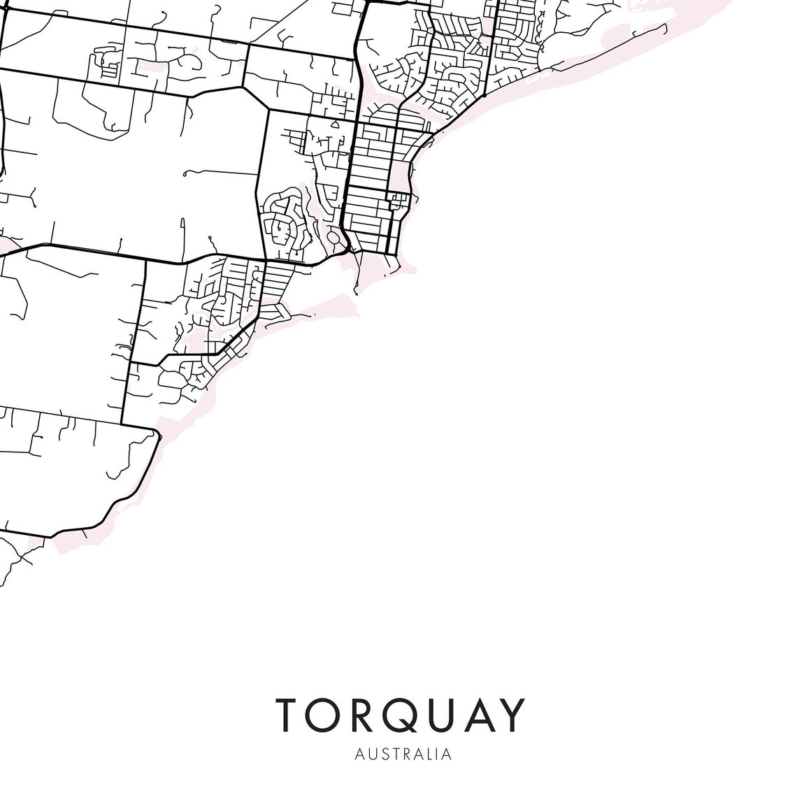 Torquay Victoria Australia City Map Print Wall Art Print | Etsy