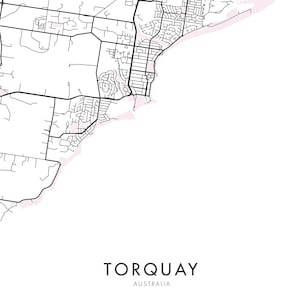 Torquay, Victoria, Australia City Map Print Wall Art | Print at Home ...
