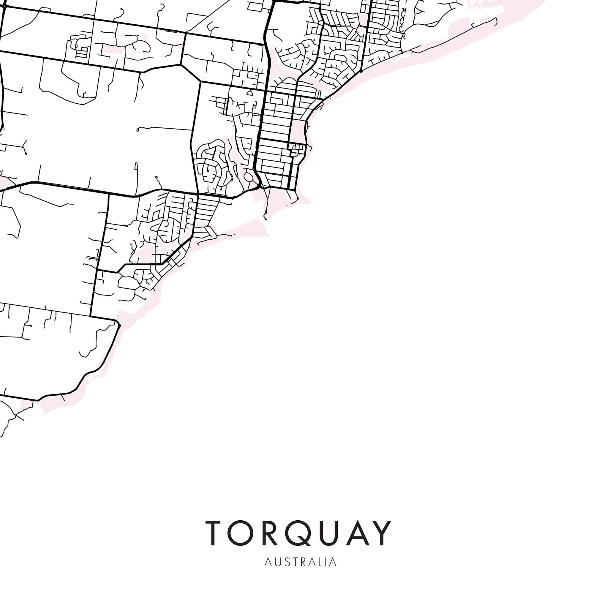 Torquay, Victoria, Australia City Map Print Wall Art | Print at Home ...