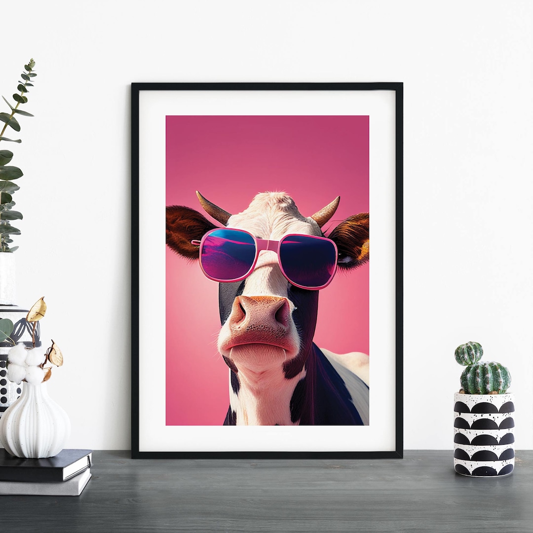 Glamorous Cow Print Wall Art | A4 A3 A2 A1 - Etsy Australia