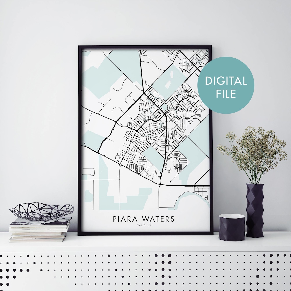 Piara Waters Perth City Map Print Wall Art Print at Home - Etsy