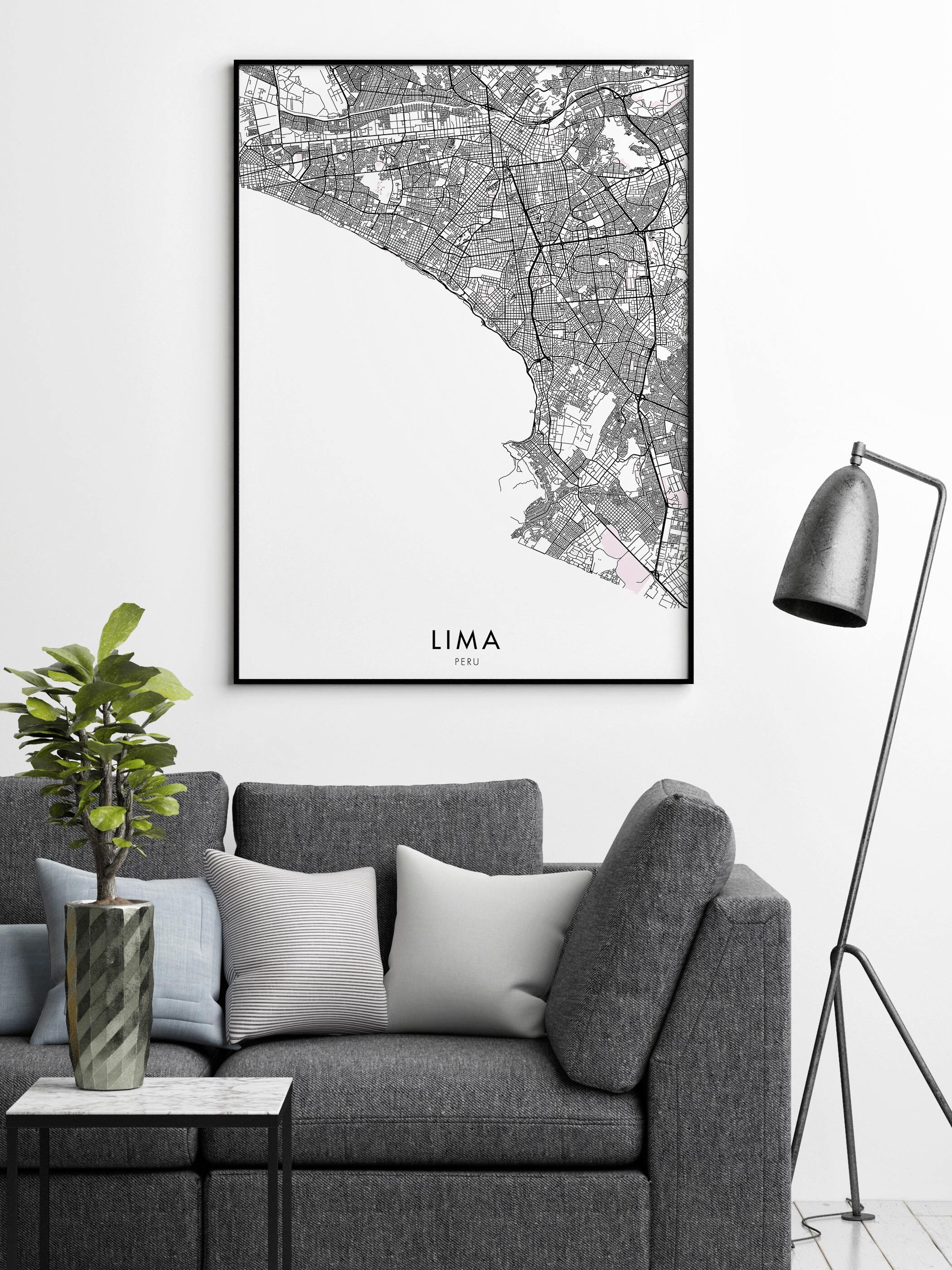 Lima Peru City Map Print Wall Art Poster Print at Home - Etsy