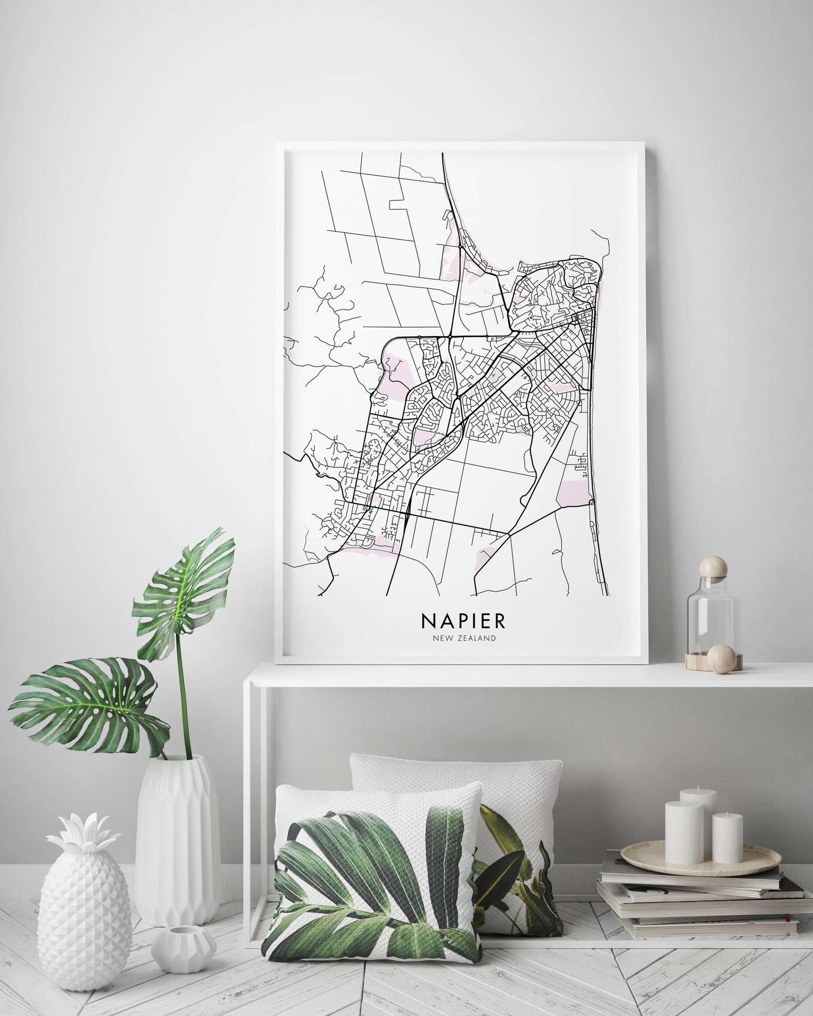 Napier New Zealand Art City Map Print Wall Art A4 A3 A2 A1 | Etsy