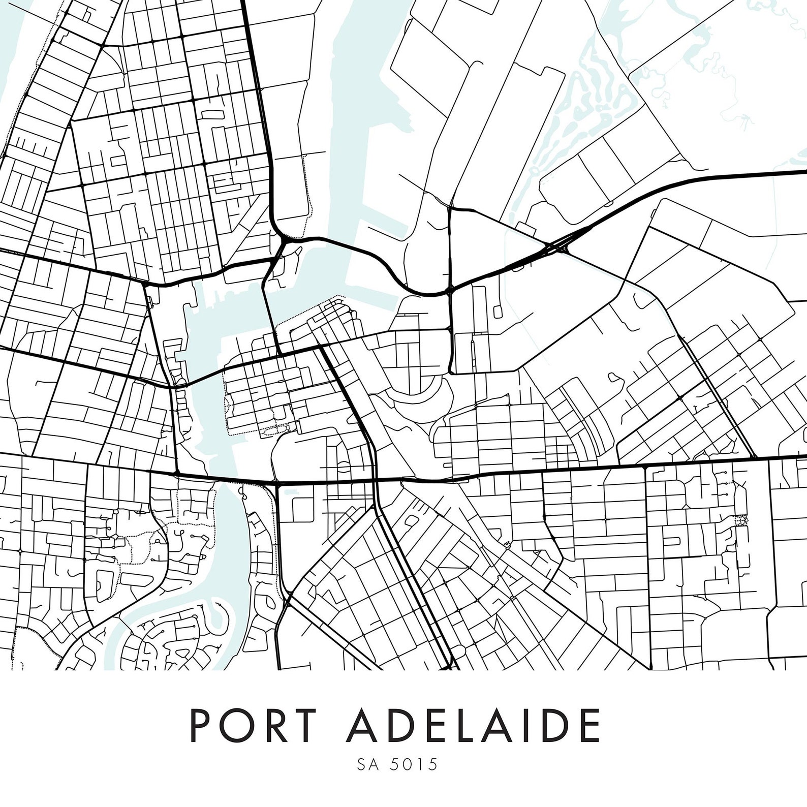 Port Adelaide Adelaide Australia City Map Print Wall Art | Etsy