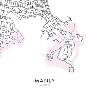 Manly, New South Wales, Australia City Map Print Wall Art | Print at ...