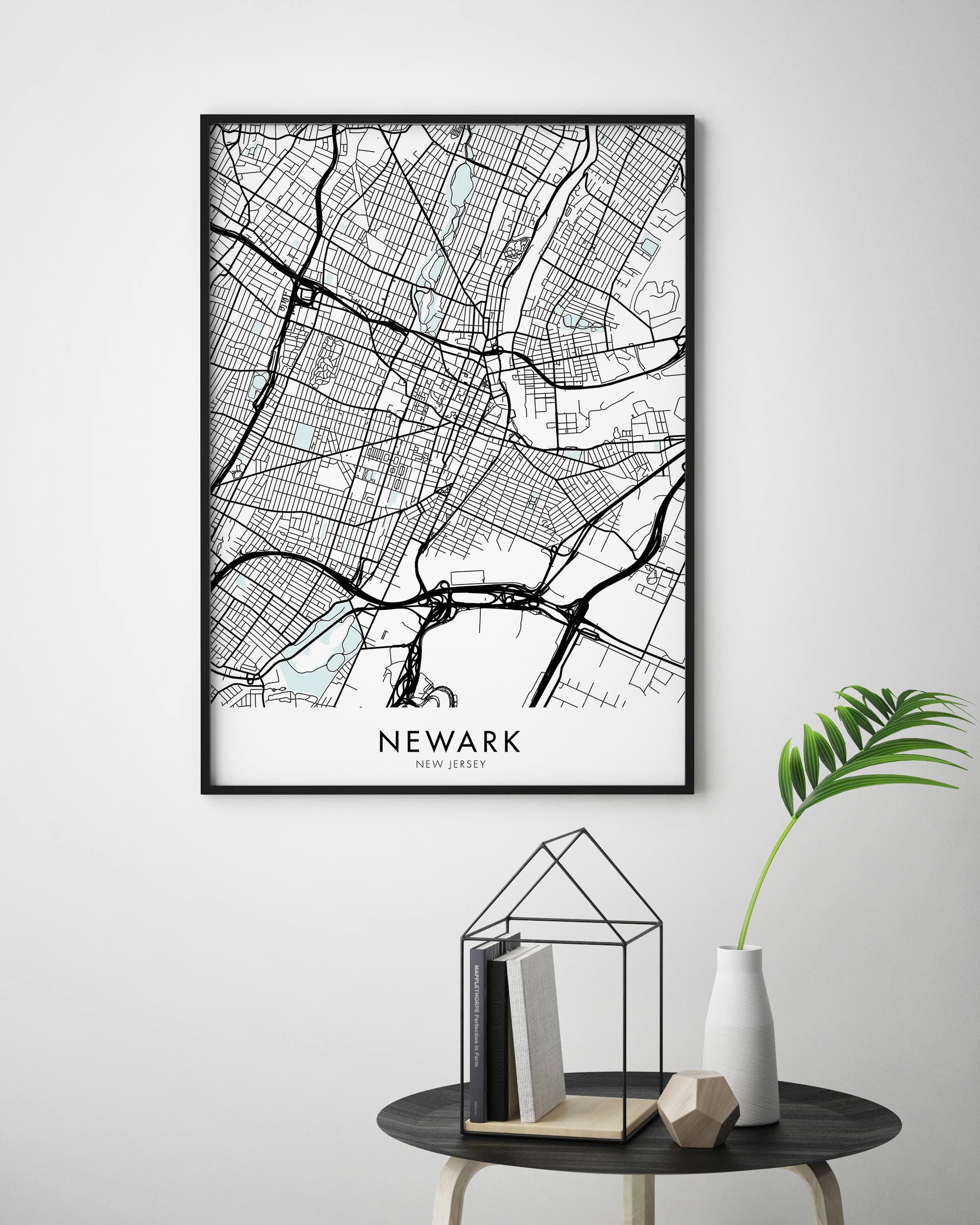 Newark, New Jersey City Art, Map Print Wall Art | A4 A3 A2 A1 - Etsy