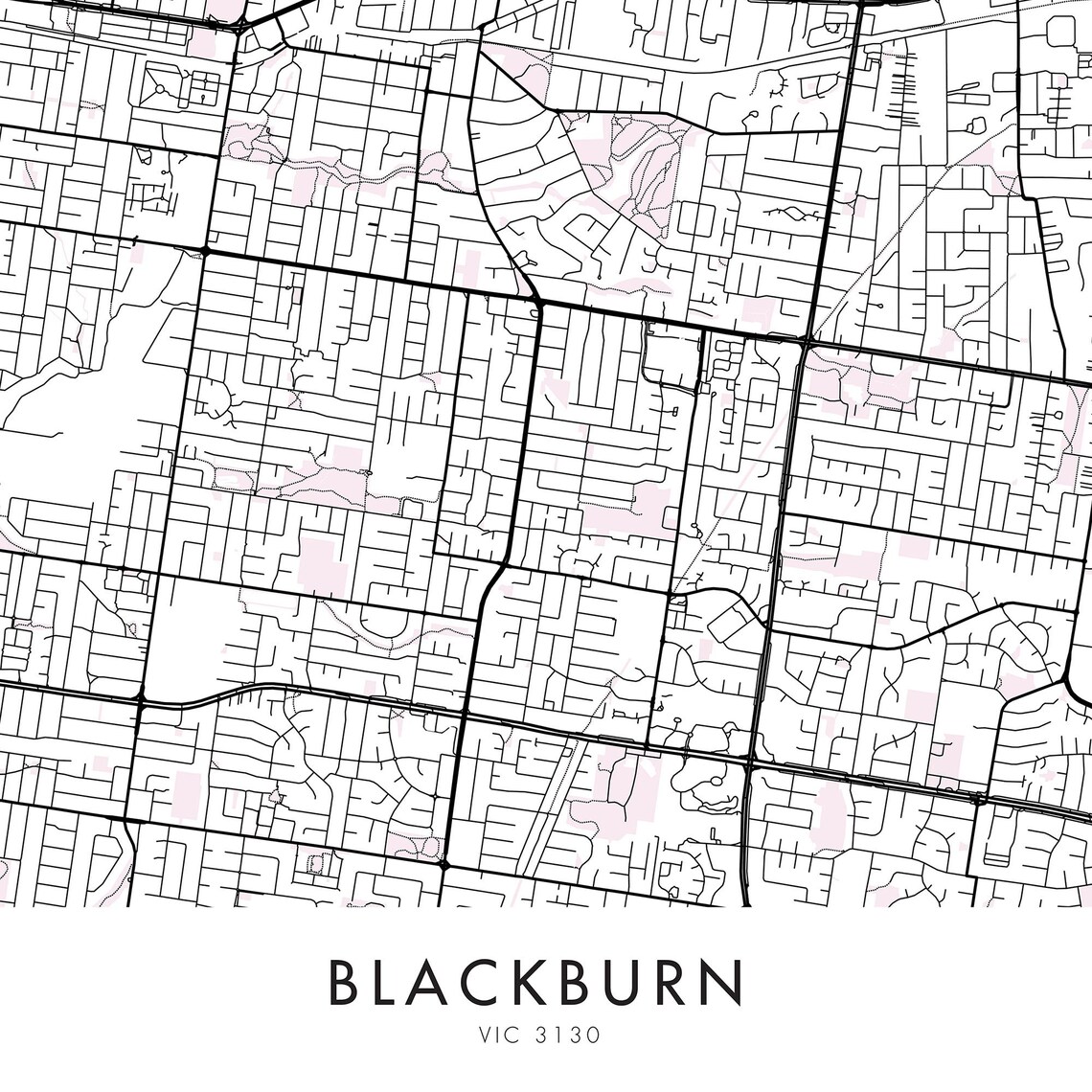 Blackburn, Melbourne City Map Print Wall Art | Print at Home | Digital ...