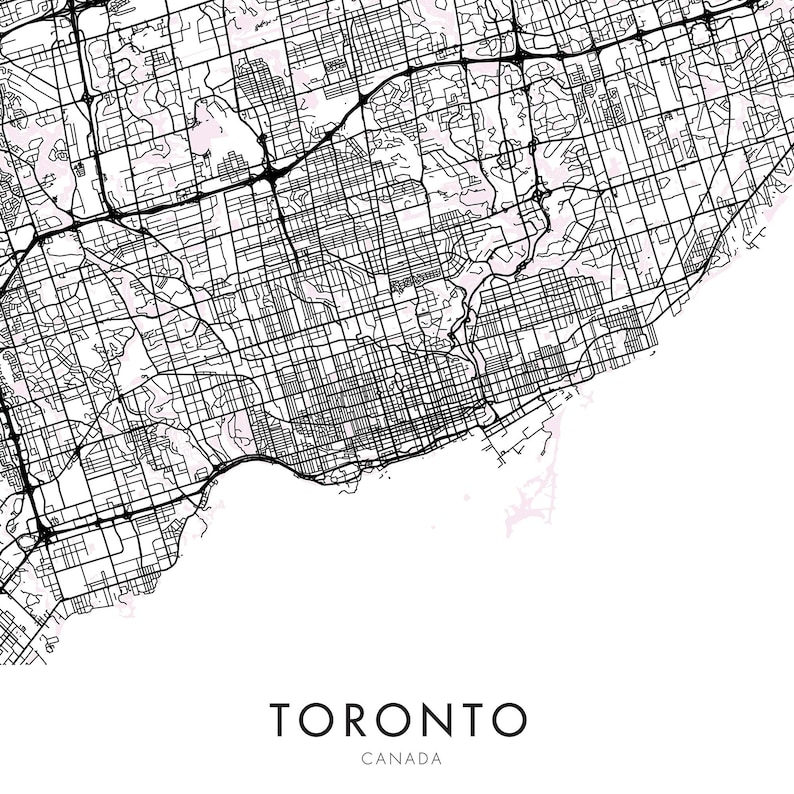 Toronto Canada Art City Map Print Wall Art A4 A3 A2 A1 - Etsy