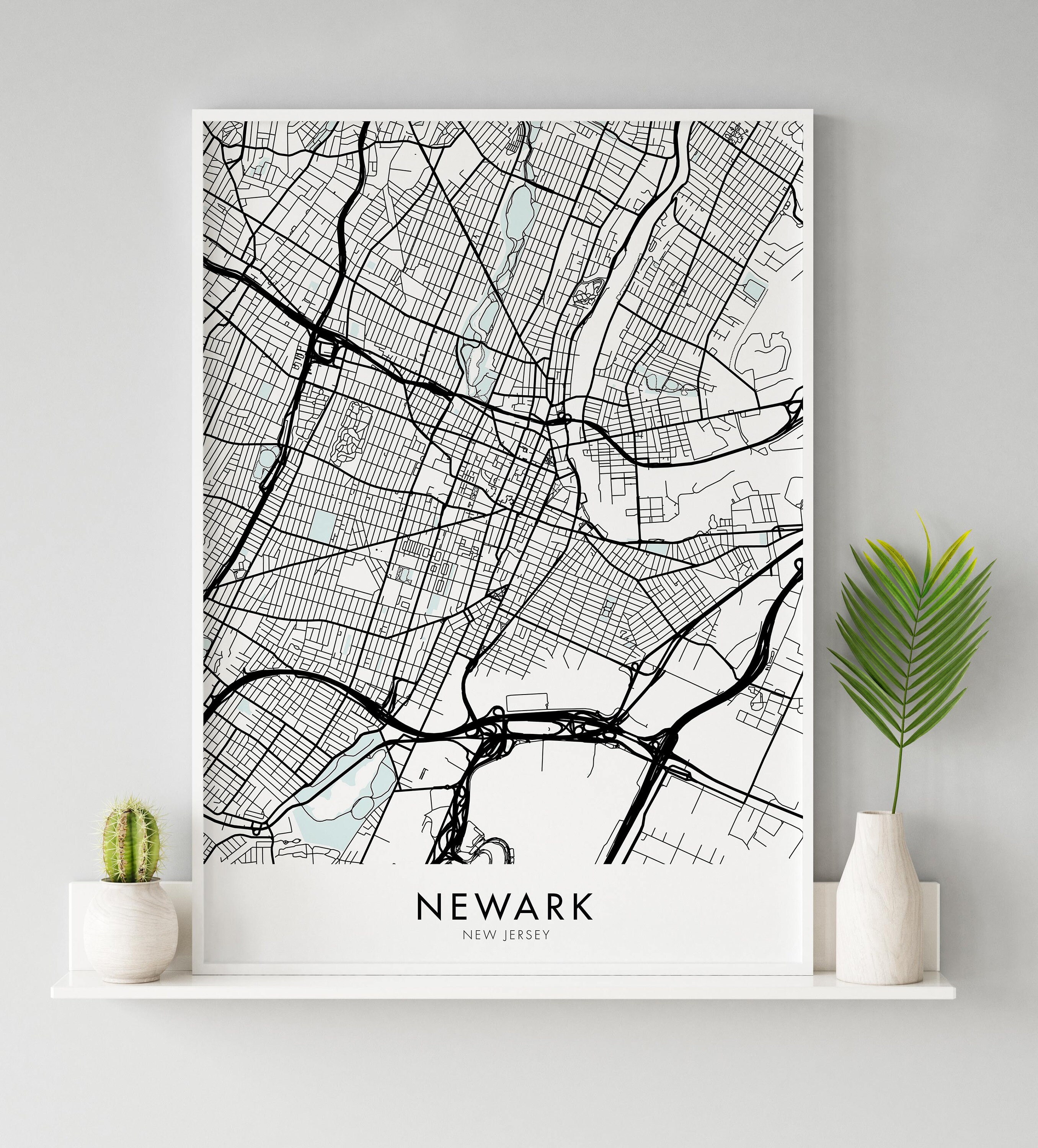 Newark, New Jersey City Art, Map Print Wall Art | A4 A3 A2 A1 - Etsy