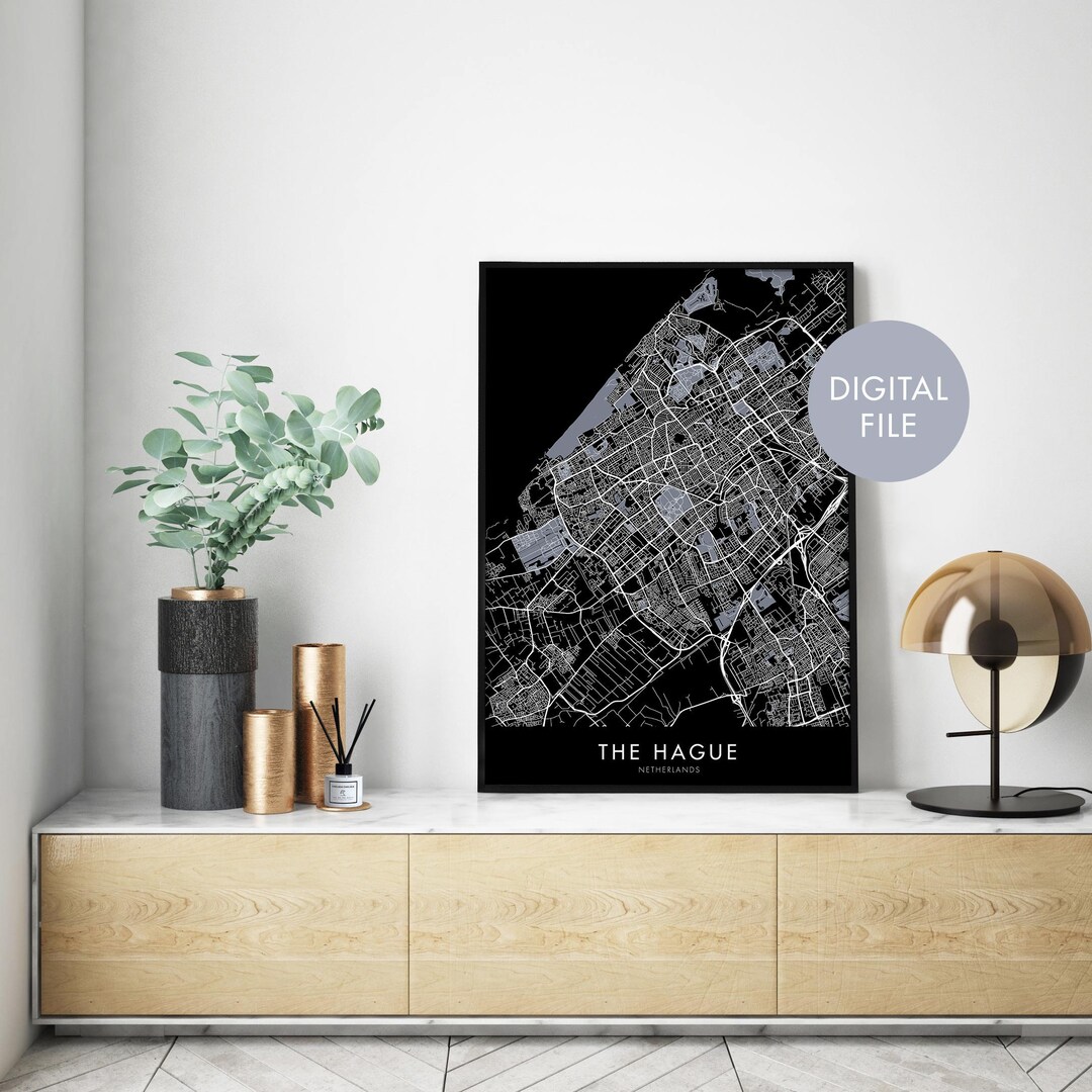 The Hague, Netherlands City Map Print Wall Art Poster | Print at Home ...