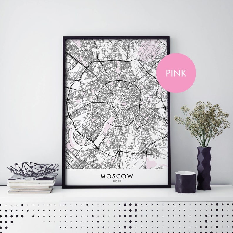 Custom City Map Print Wall Art Choose Any City - Etsy