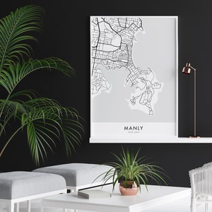 Manly, Sydney, Australia Art, City Map Print Wall Art | A4 A3 A2 A1 - Etsy