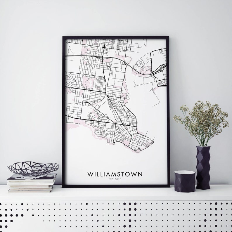 Williamstown Melbourne Art City Map Print Wall Art A4 A3 | Etsy