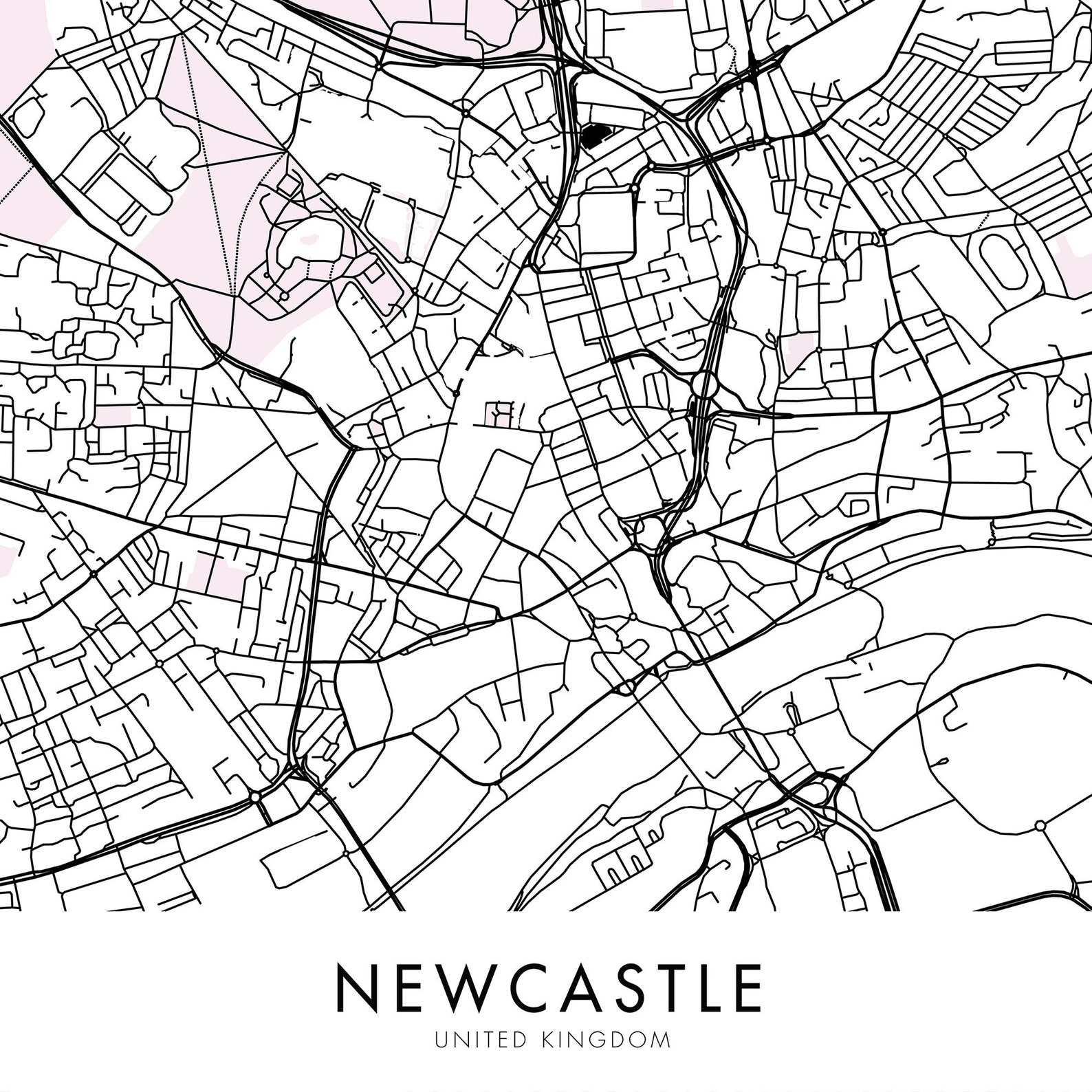 Newcastle United Kingdom UK City Art Map Print Wall Art A4 - Etsy