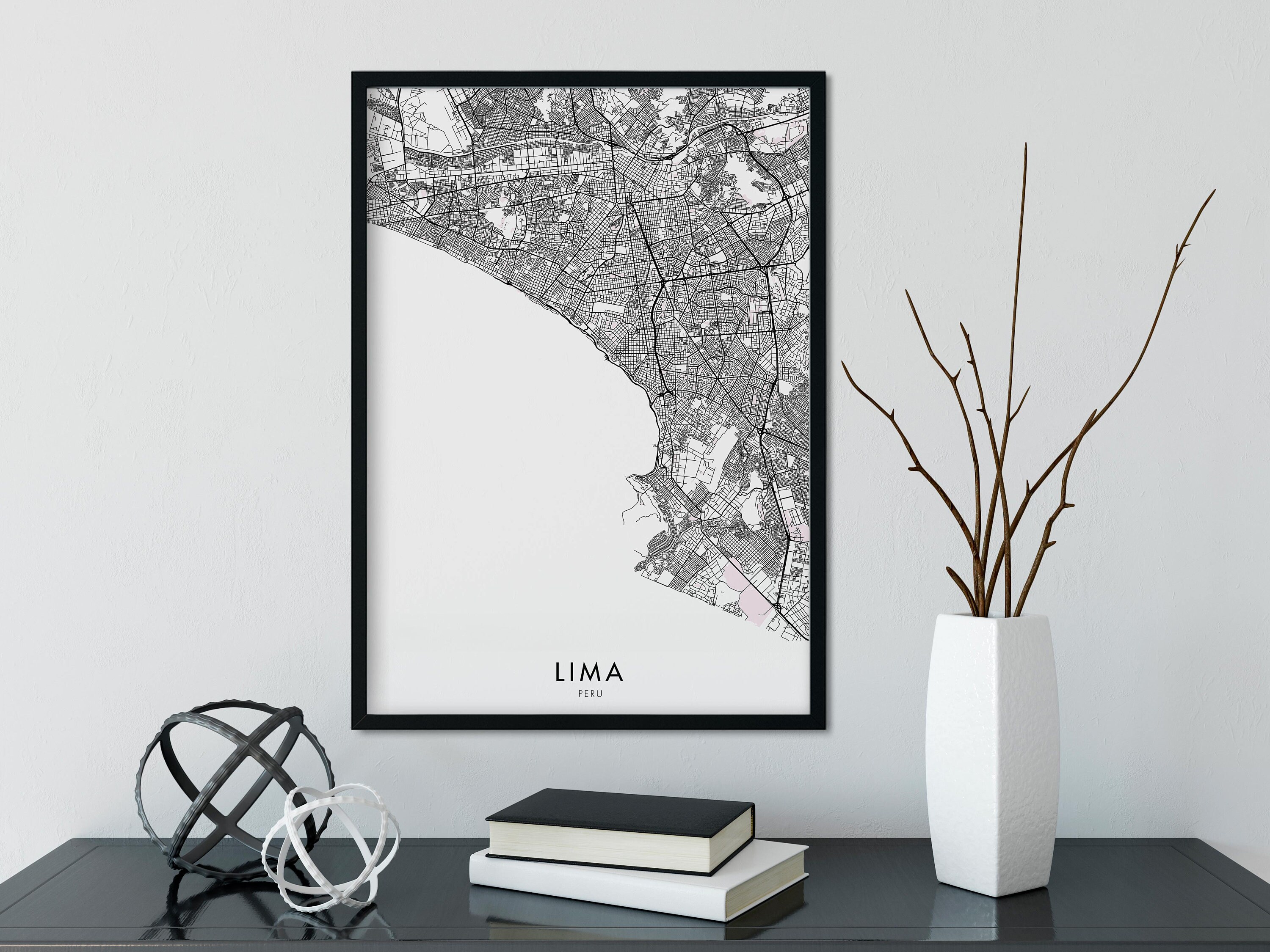 Lima Peru City Map Print Wall Art Poster Print at Home - Etsy