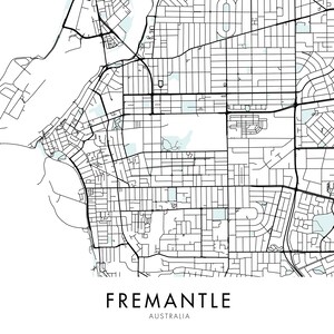 Fremantle, Western Australia City Map Print Wall Art | Print at Home ...