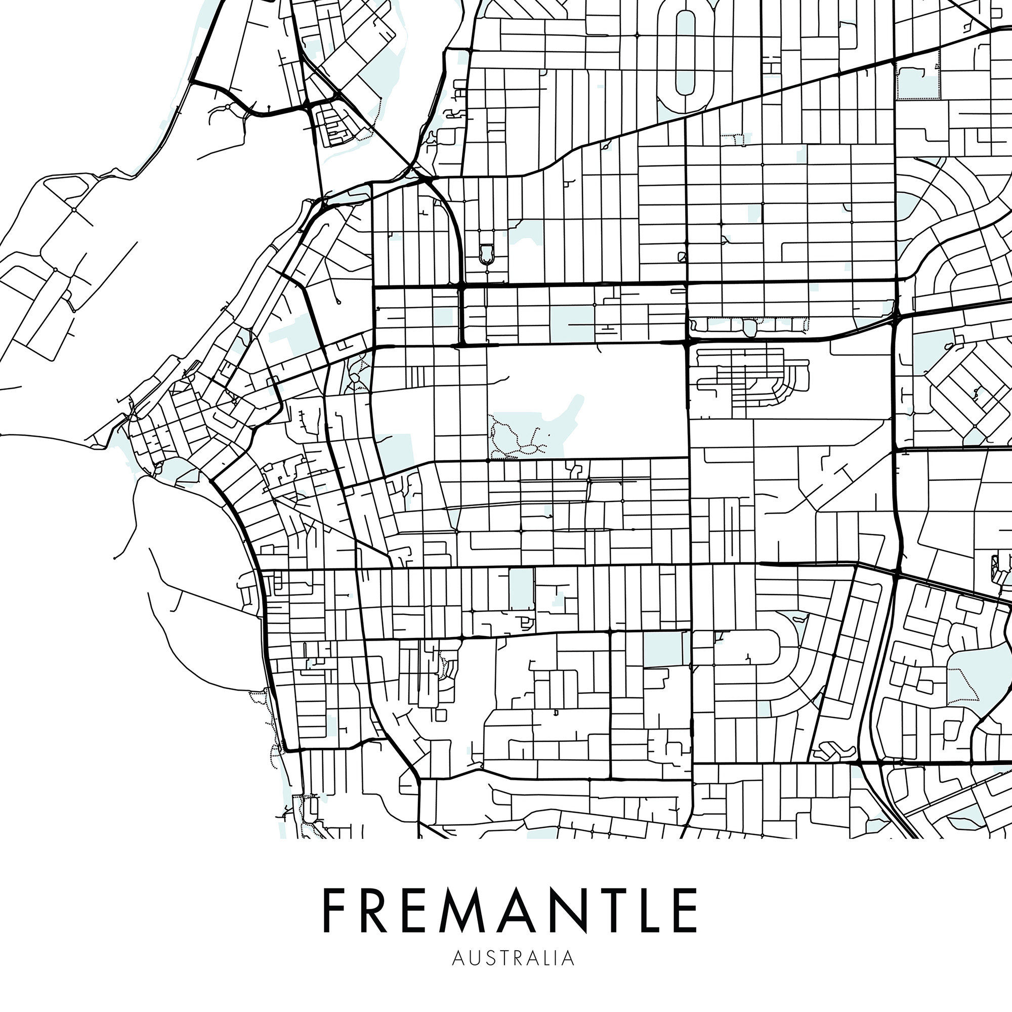 Fremantle Western Australia City Map Print Wall Art Print - Etsy