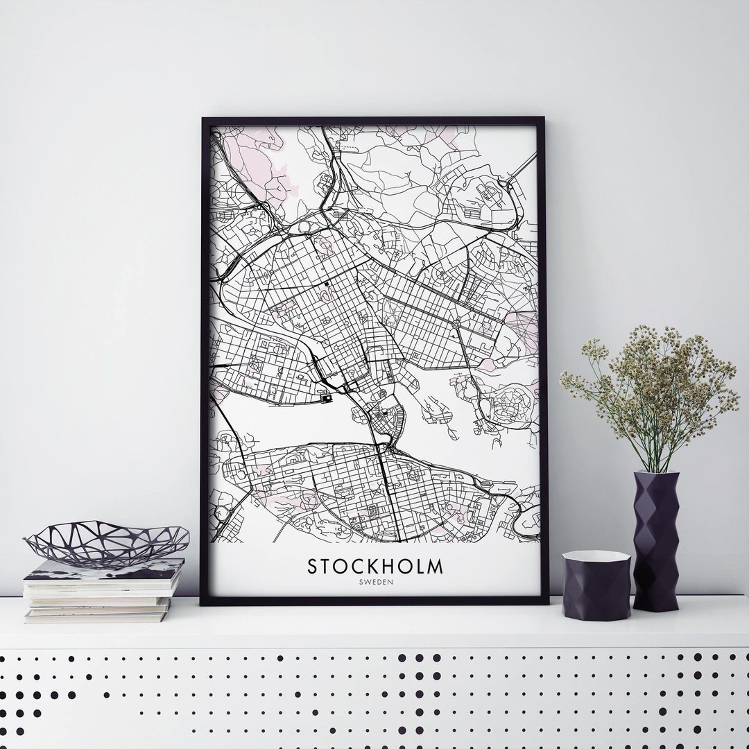 Stockholm, Sweden Art, City Map Print Wall Art | A4 A3 A2 A1 - Etsy