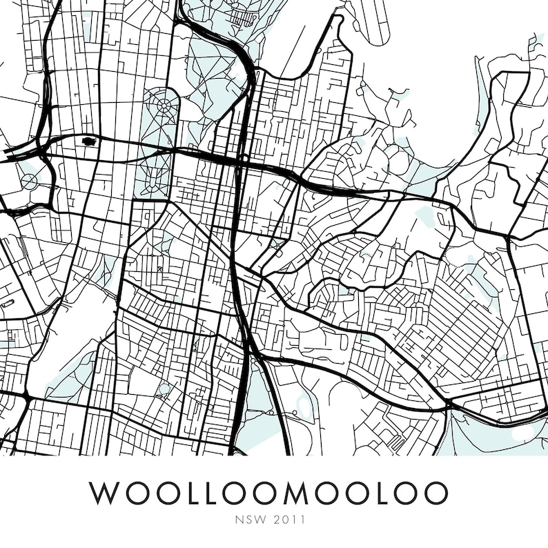 Woolloomooloo, Sydney, Australia City Map Print Wall Art | Print at ...