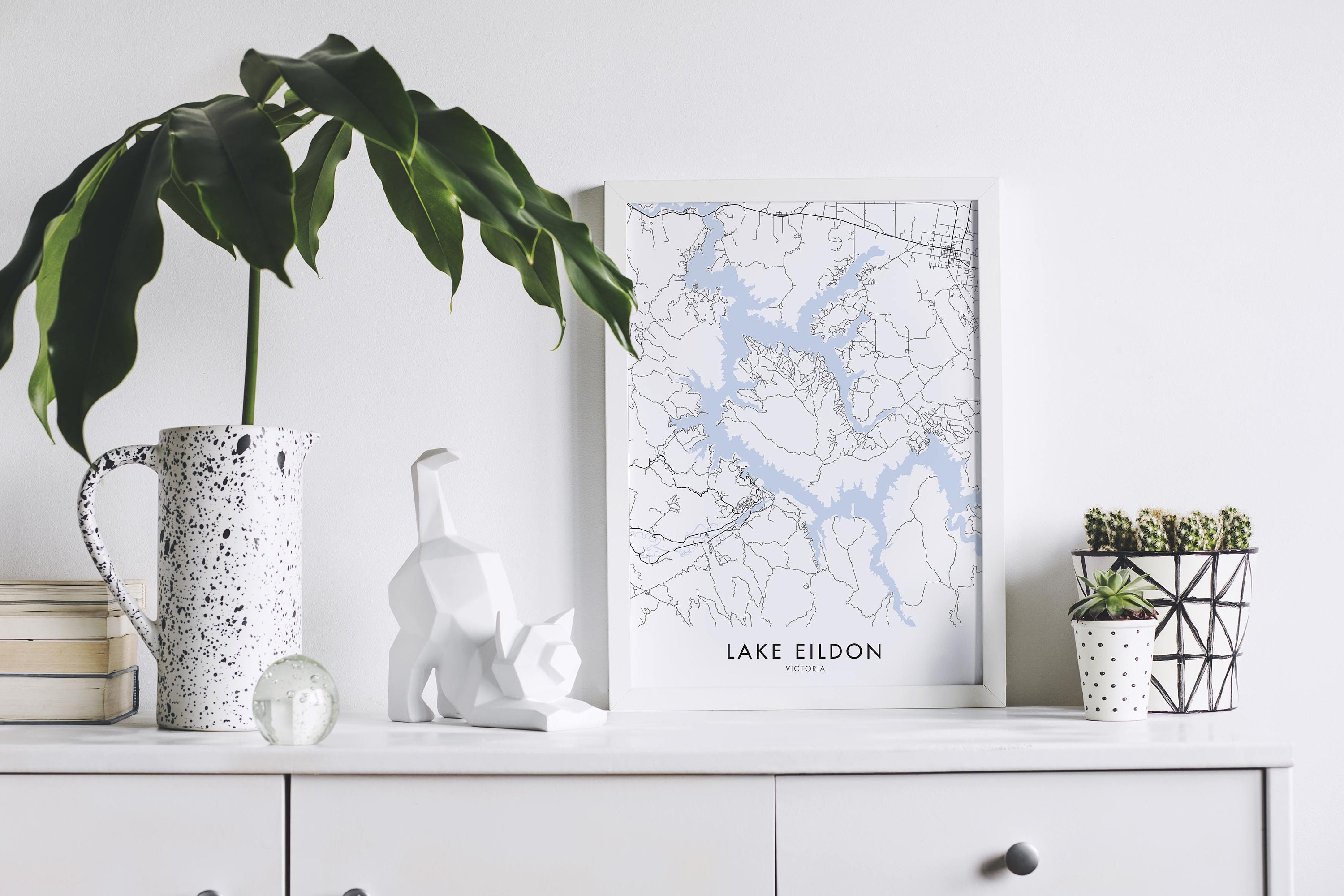 Lake Eildon, Victoria, Australia City Map Print Wall Art | Print at ...