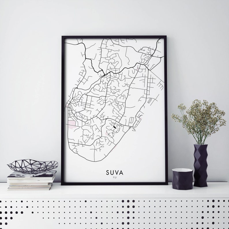 Suva Fiji City Art Map Print Wall Art A4 A3 A2 - Etsy