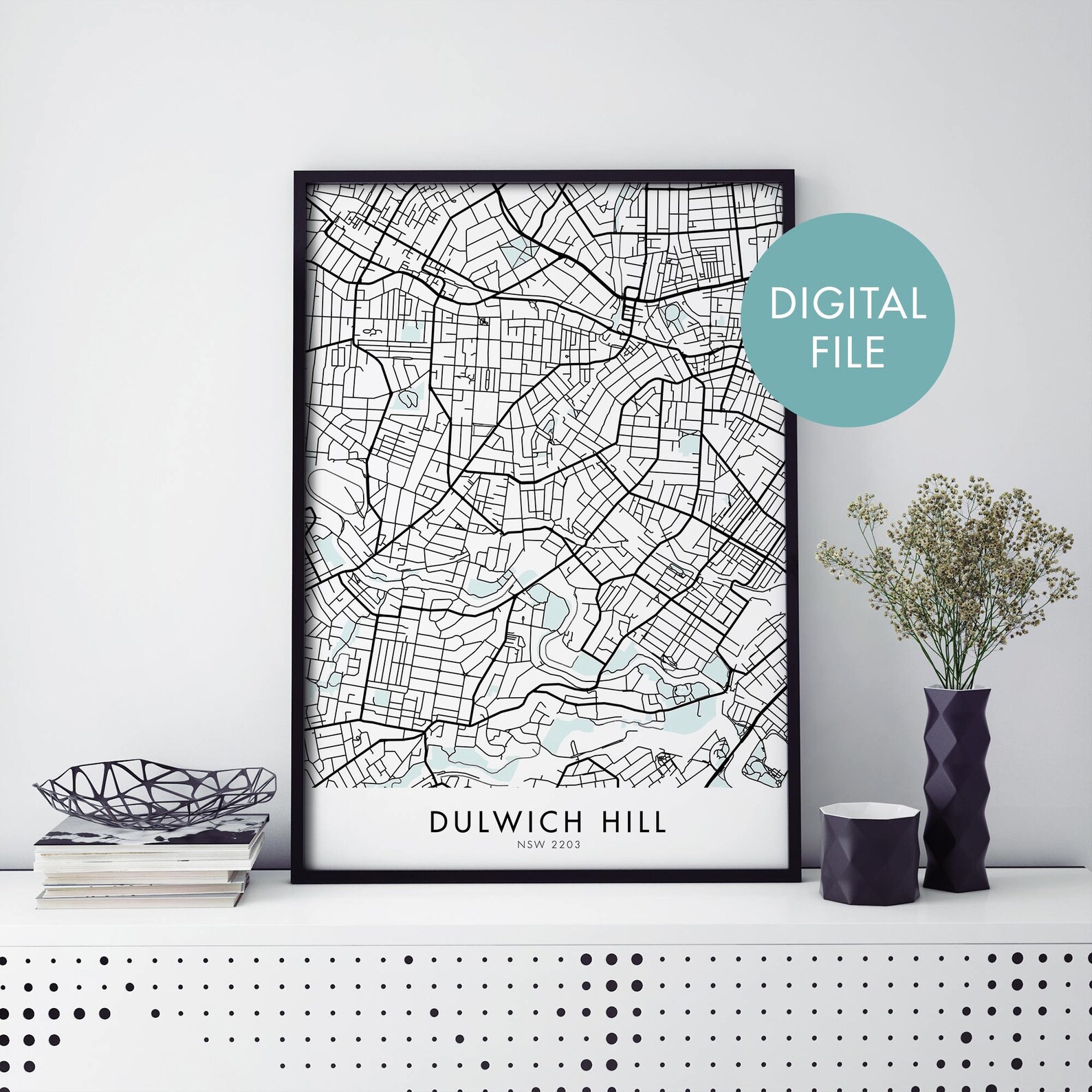 Dulwich Hill, Sydney, Australia City Map Print Wall Art | Print at Home ...