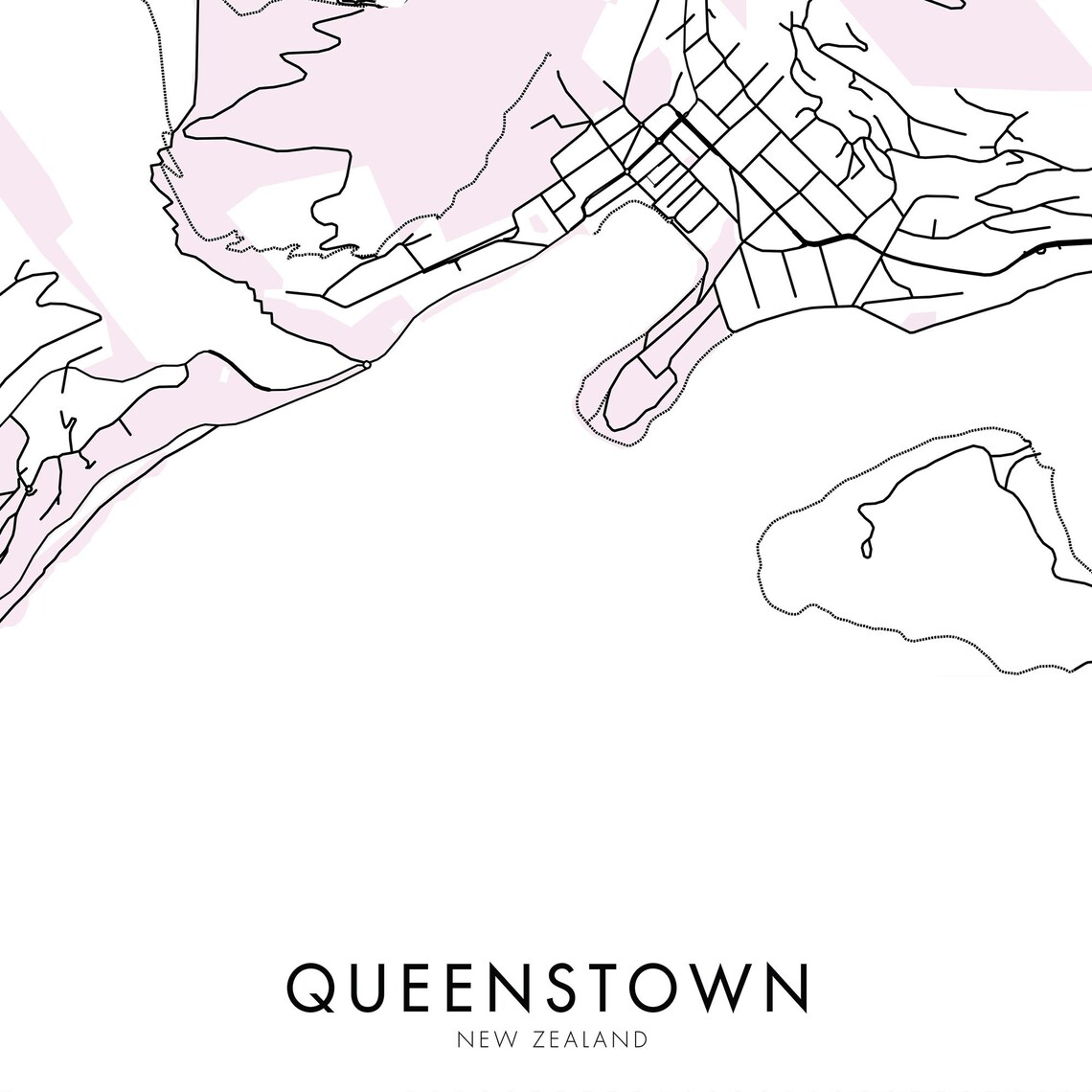 Queenstown, New Zealand Art, City Map Print Wall Art | A4 A3 A2 A1 - Etsy