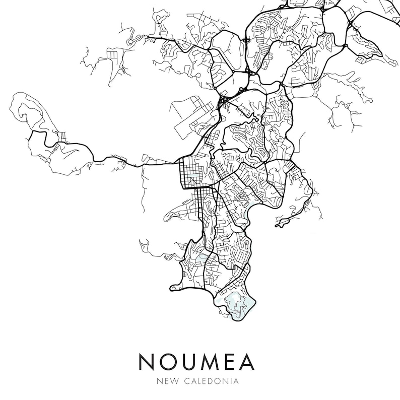 Noumea, New Caledonia Art, City Map Print Wall Art | A4 A3 A2 A1 - Etsy