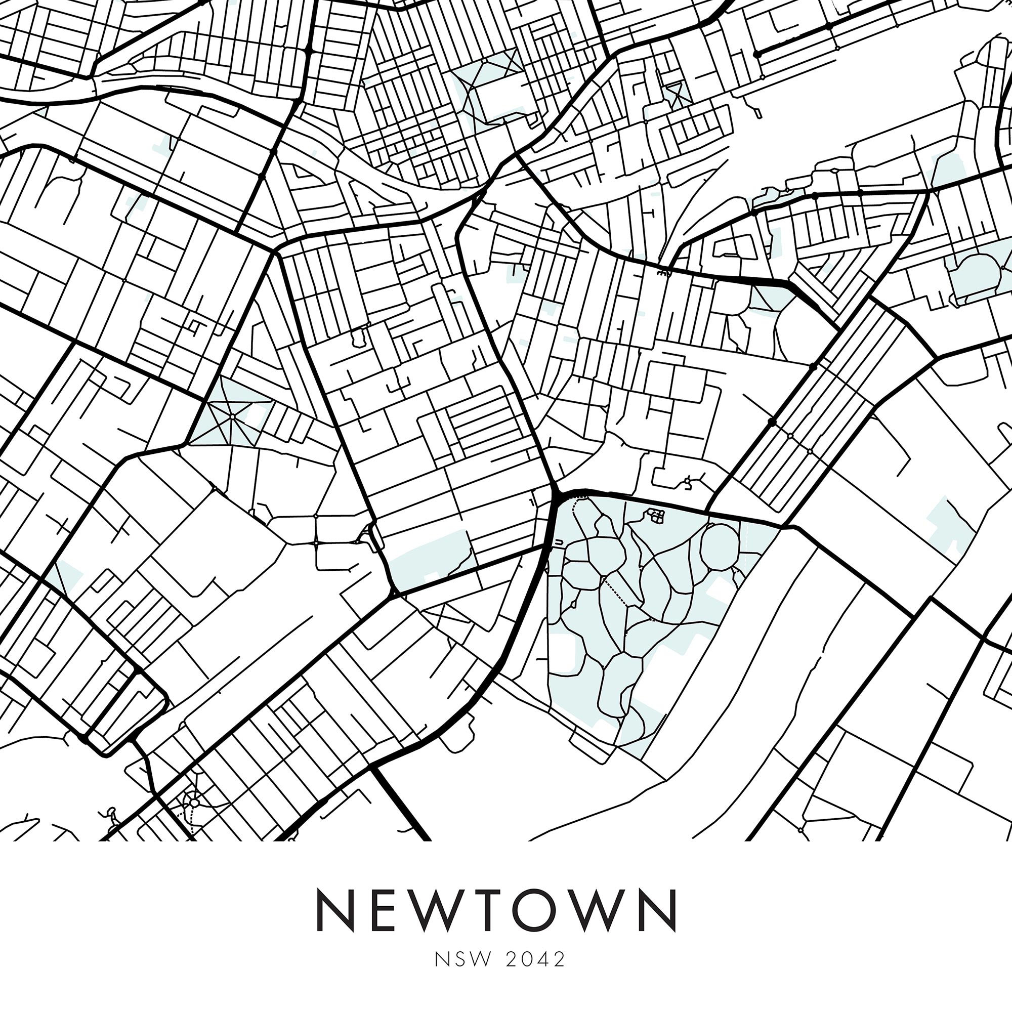 Newtown Sydney Australia Art City Map Print Wall Art A4 | Etsy