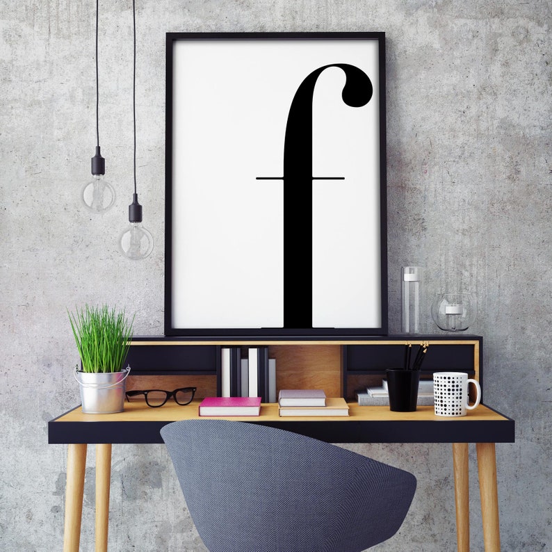 2 X Letter F Black & White Poster Prints Print at Home | Etsy