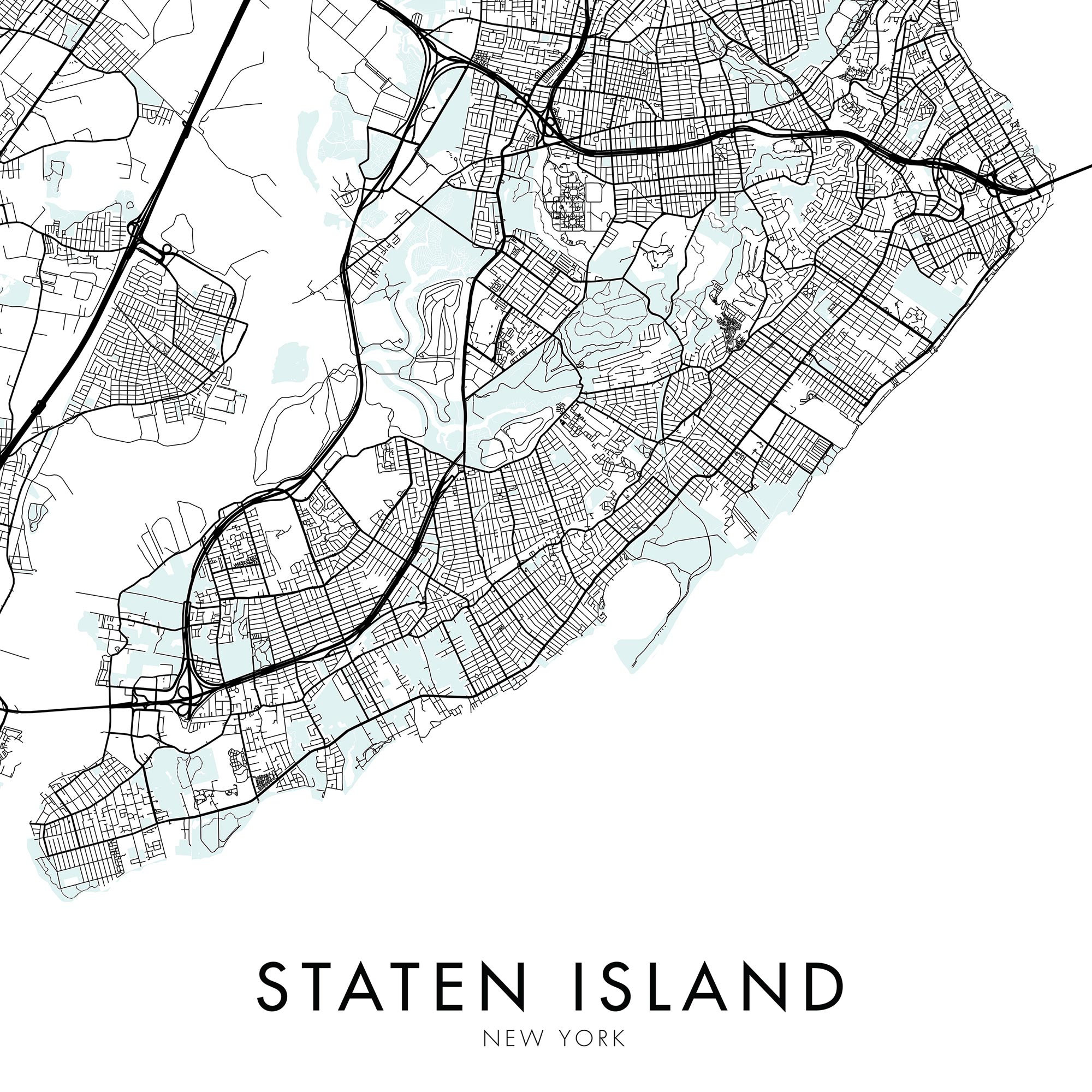 Staten Island New York City Art Map Print Wall Art A4 A3 - Etsy