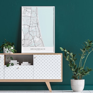 Broadbeach, Gold Coast, Australia City Map Print Wall Art Print at Home ...