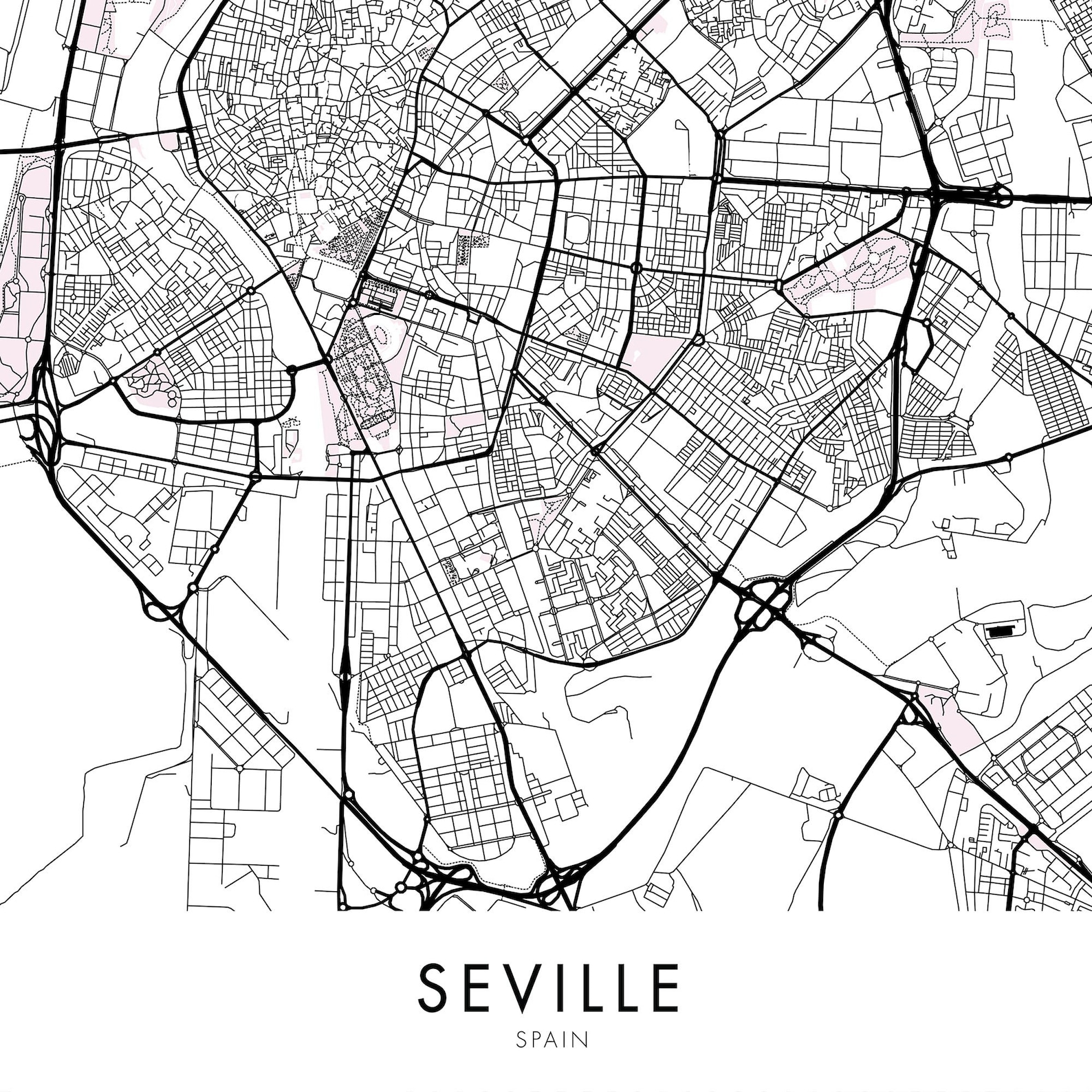 Seville Spain City Map Print Wall Art Print at Home - Etsy